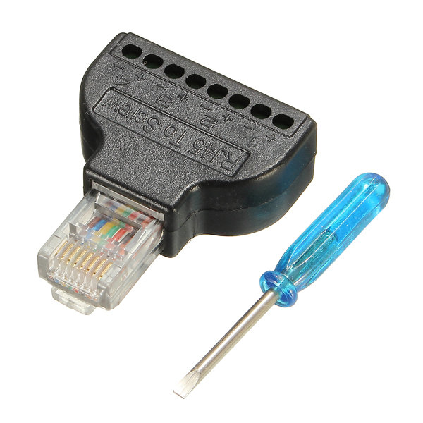 Borne à vis Adaptateur Ethernet RJ45 Mâle À 8 Broches AV Convertisseur ...